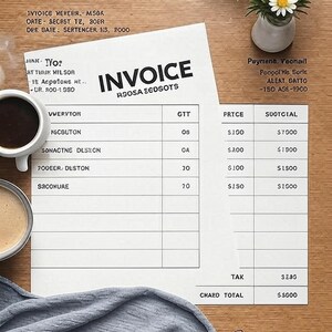 Calligraphy Invoice Template | Editable Canva Form (digital Template ...