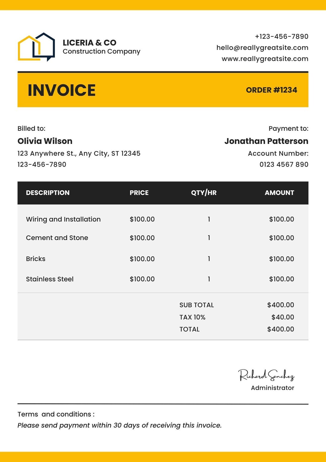 Virtual Assistant Invoice Template | Editable Canva Form (digital ...