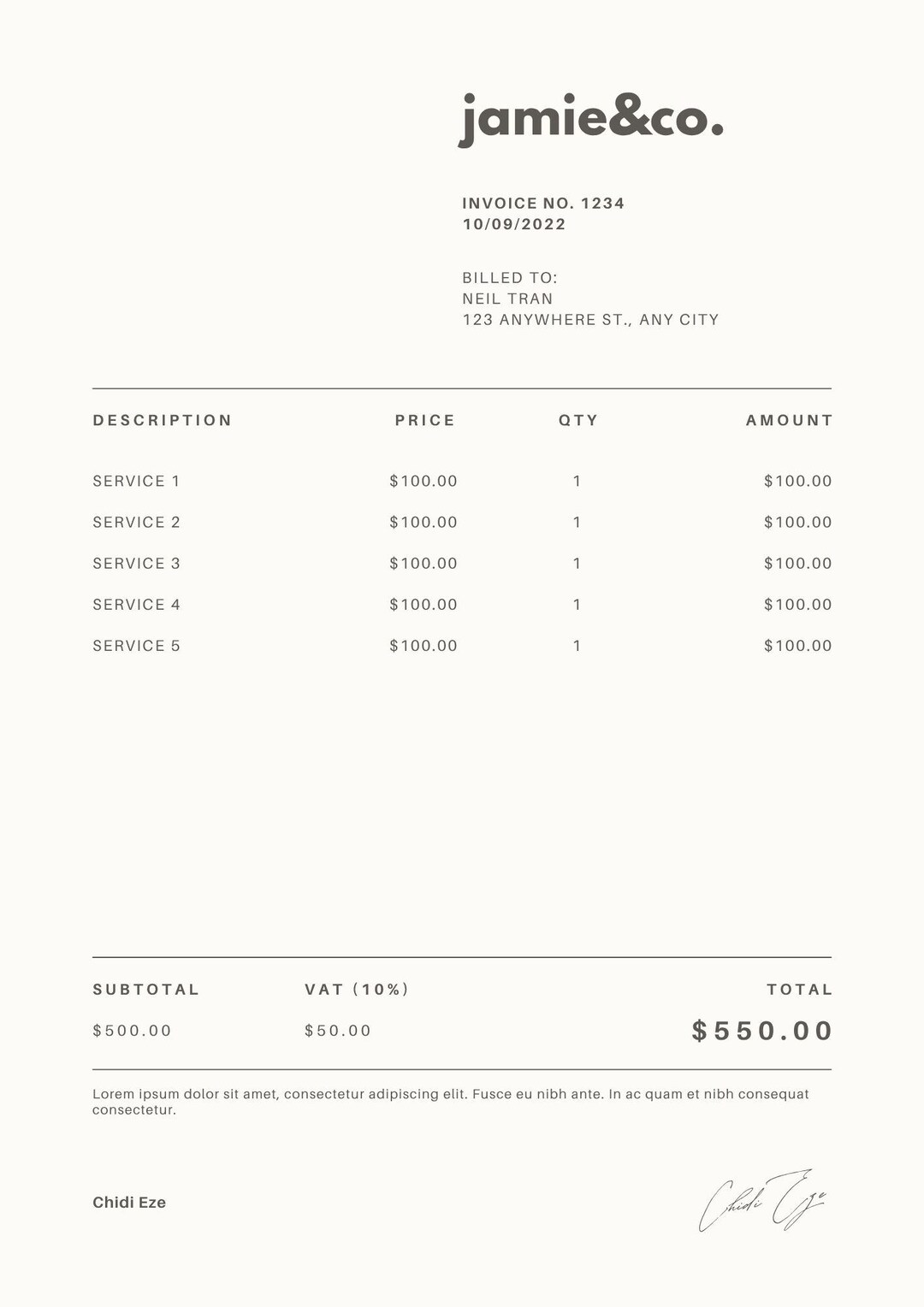 Editable Graphic Designer Invoice Template | Canva Billing Form ...