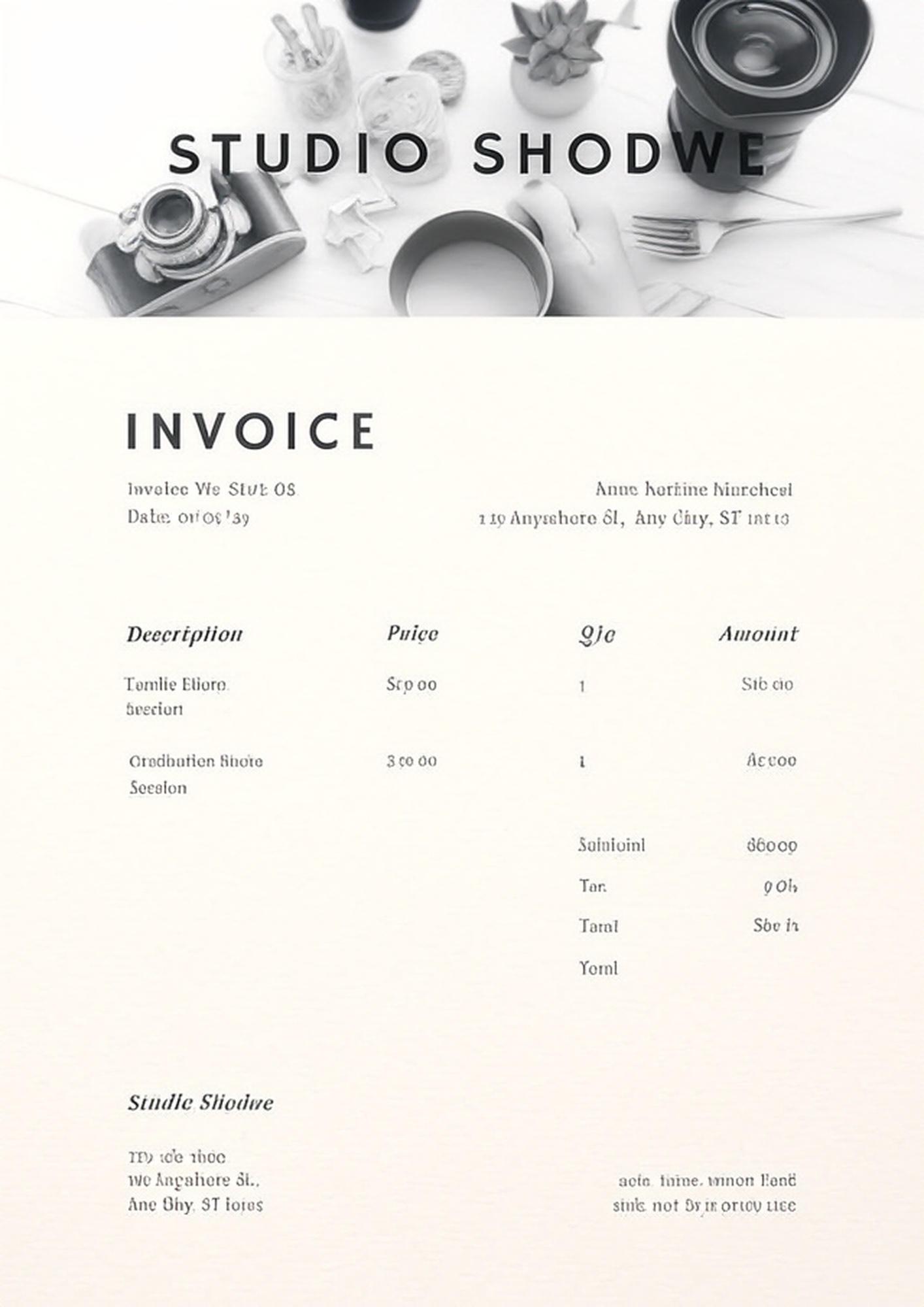 Stylist Invoice Template | Modern Fashion Business Billing Form ...