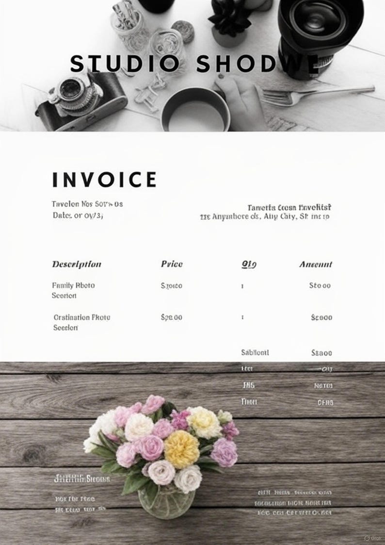 Editable Artist Invoice Template | Canva Billing Form (digital Download ...