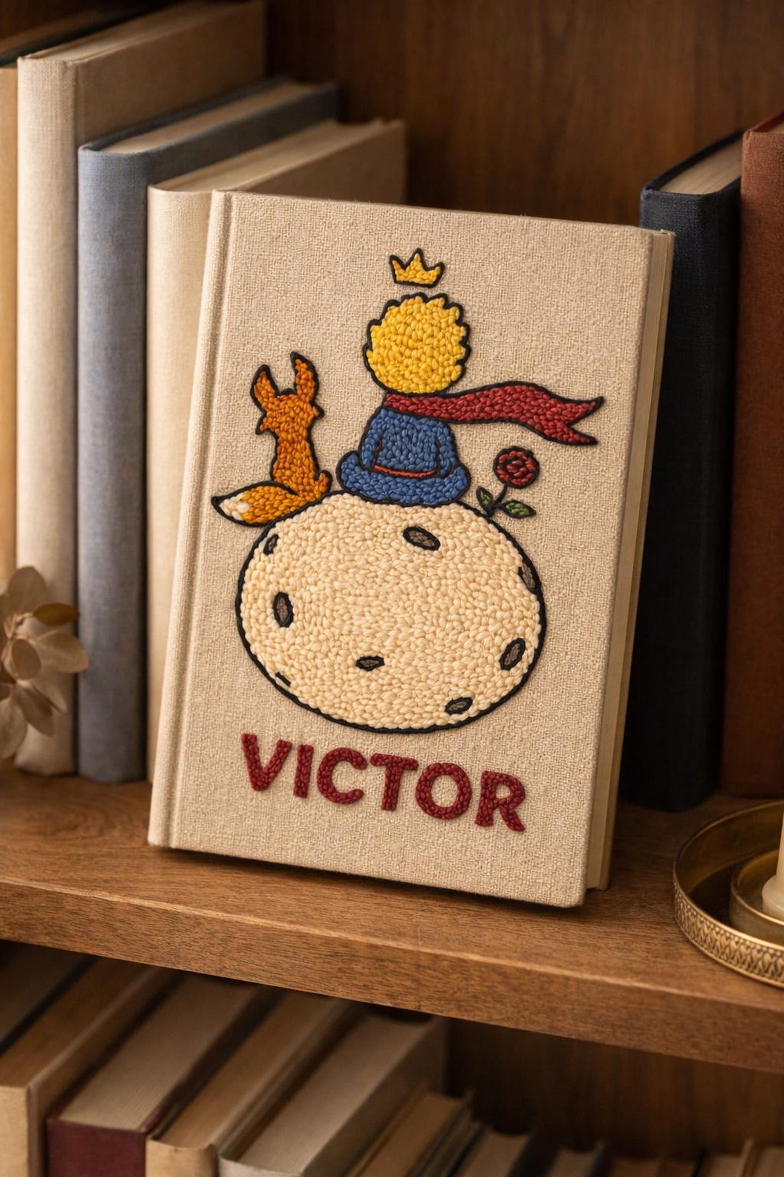 Personalized Embroidered Little Prince Notebook, Handmade Punch Needle ...