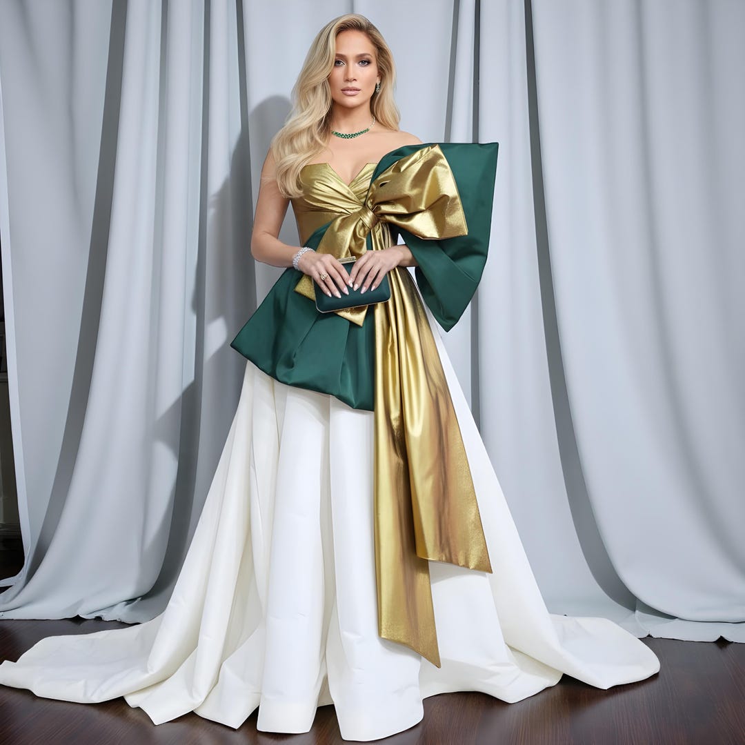 Red Carpet Satin Backless Prom Dress With 3D Bow Elegant Celebrity ...