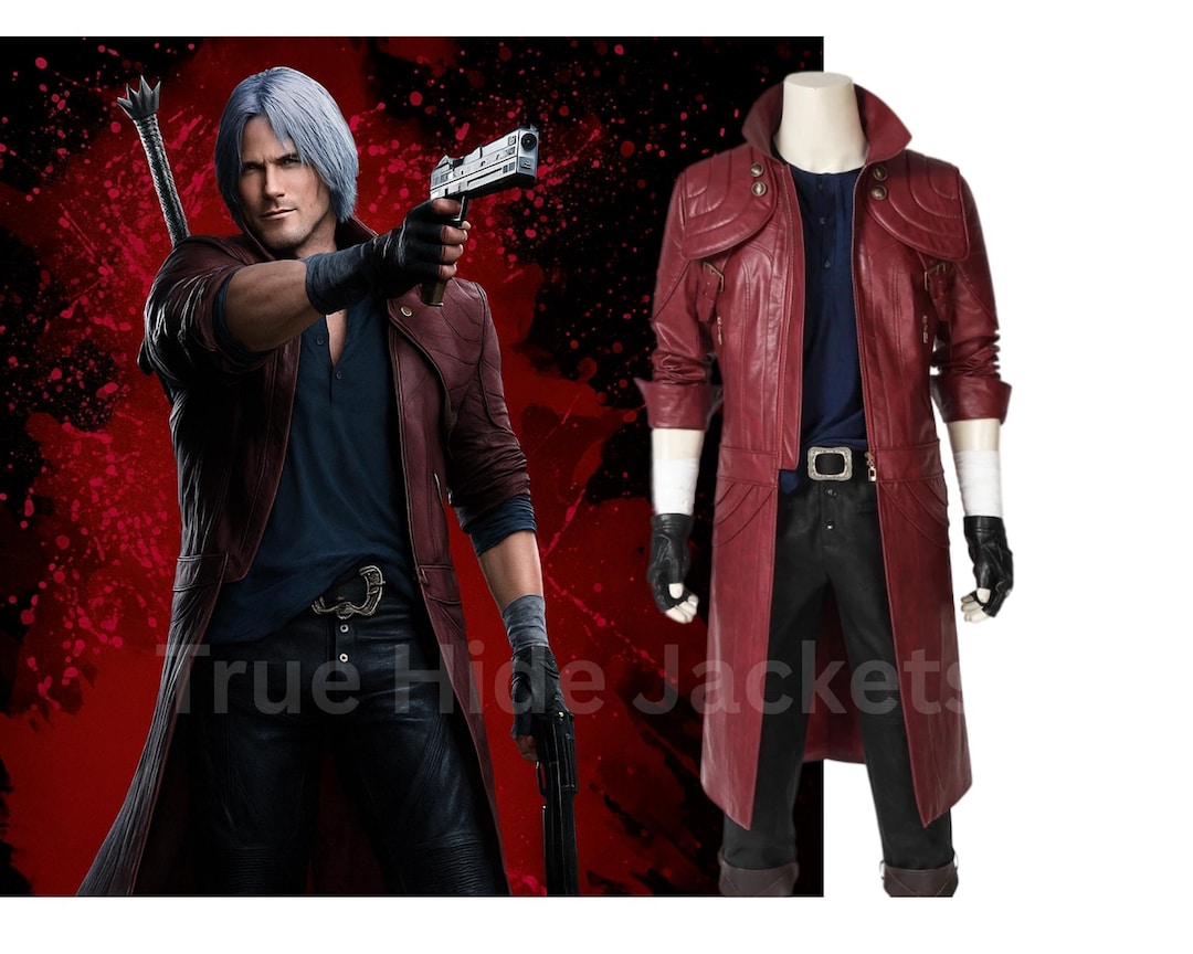 DMC 5 Dante Leather Coat Cosplay Trench Devil Hunter Costume - Etsy