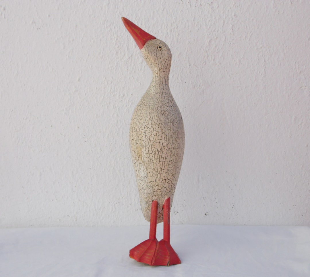 Handmade Wooden Duck Figurine Wooden Geese Figurine Vintage Duck ...