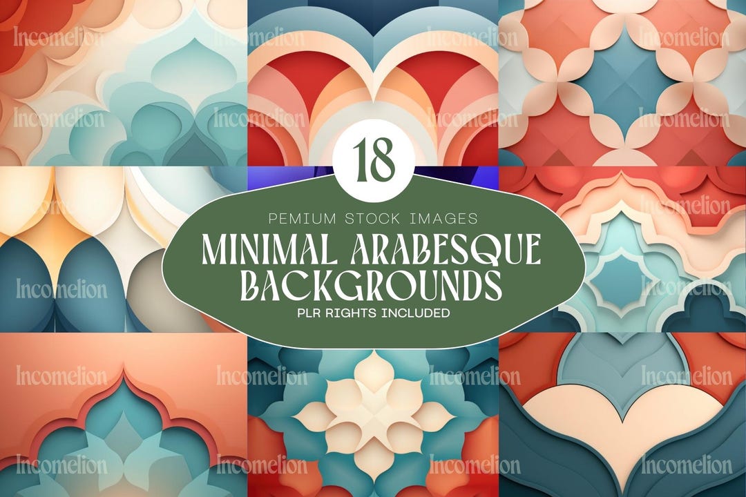 18 Elegant Arabic Geometric Backgrounds | Use for Digital Products ...