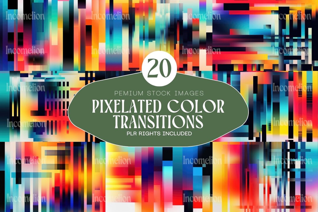 20 Pixelated Color Transition Backgrounds Retro Digital Gradient ...