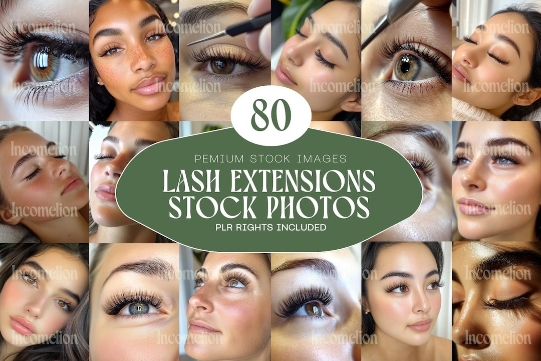 80 Lash Extensions PLR Stock Photos Resell Rights Beauty Salon ...