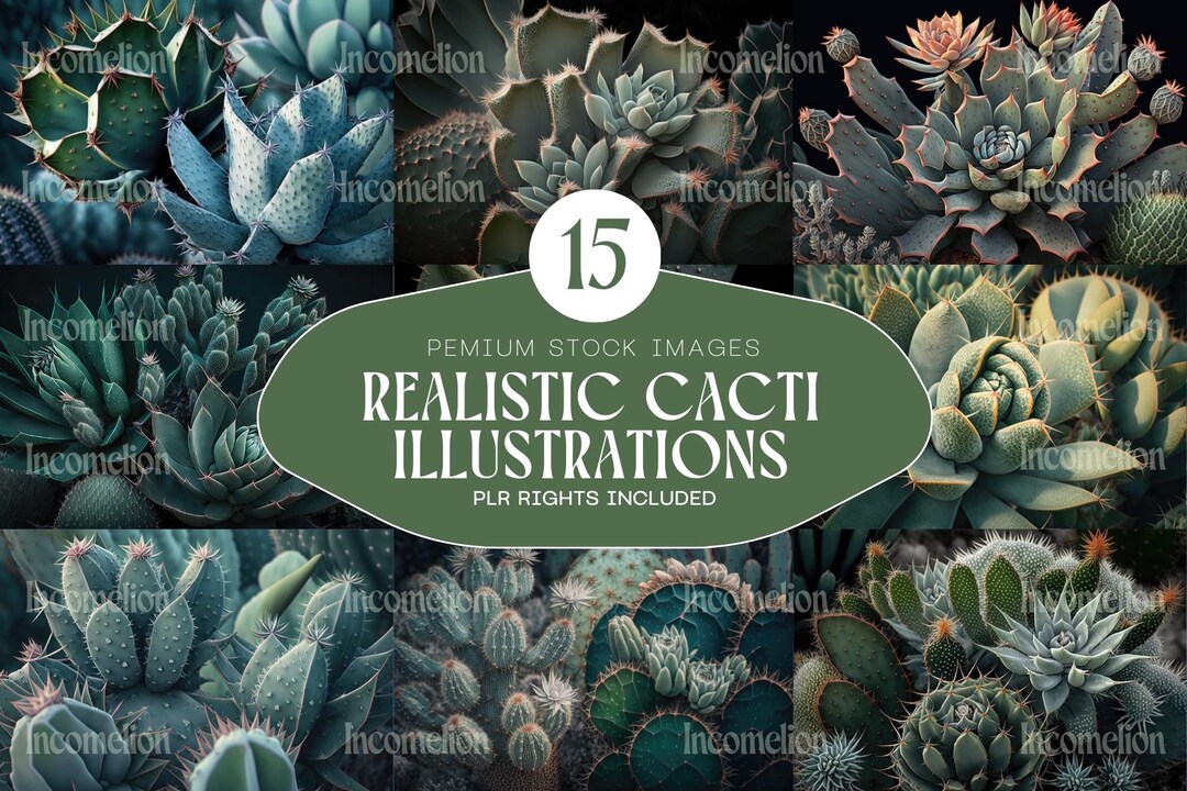 15 Photo-realistic Cactus Illustrations | Desert Foliage Digital Art ...