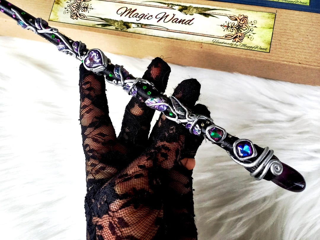 Luxury Magic Wand "queen of the Night" With Amethyst and Zircons, Fairy ...