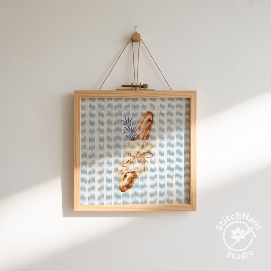 Baguette Cross Stitch Pattern PDF | French Bread Embroidery Design ...