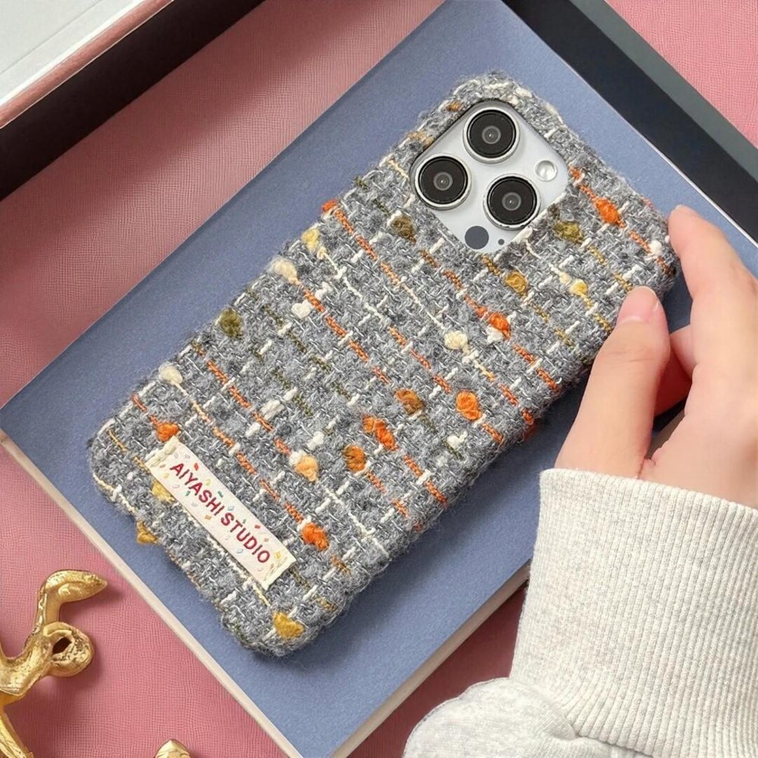 Retro Plush Phone Case: Soft Furry Winter Cover for iPhone - Etsy