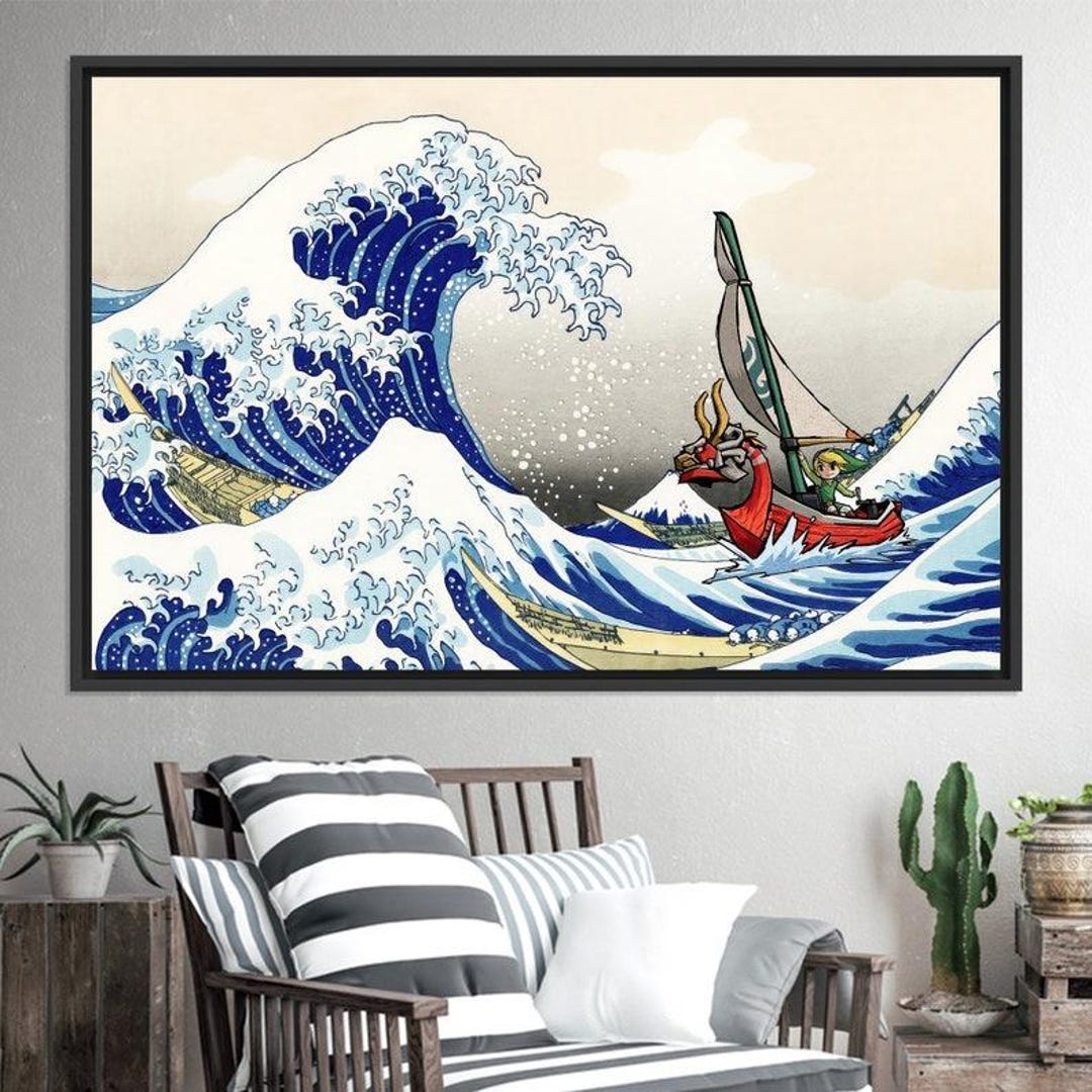 The Legend of Zelda Windwaker Canvas, the Great Wave off Kanagawa Wall ...