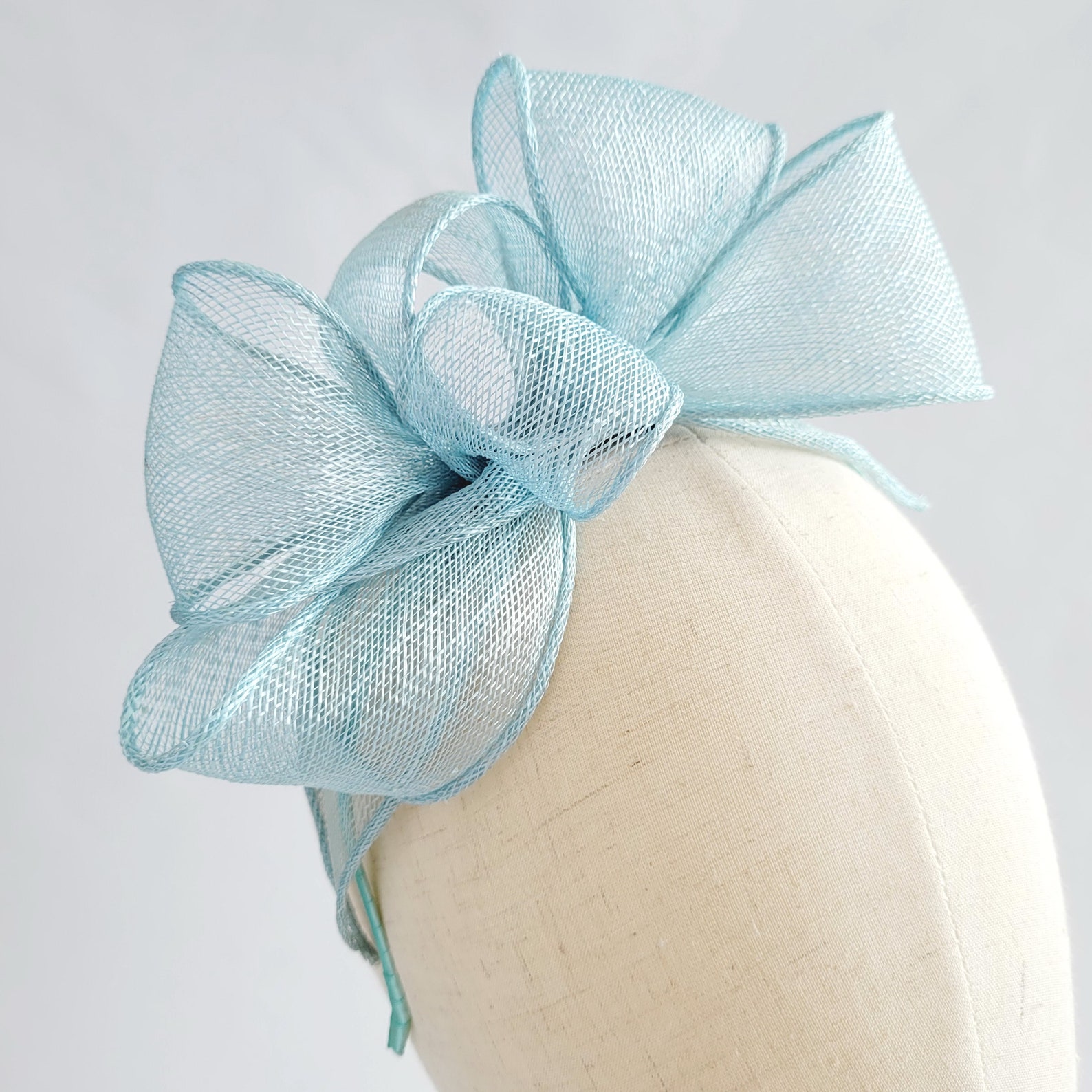 Aqua Blue Sinamay Loop Fascinator, Aqua Blue Wedding Fascinator, Aqua ...