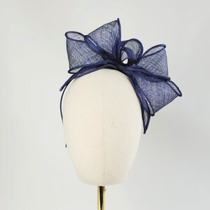 Navy Blue Sinamay Loop Fascinator, Navy Wedding Fascinator, Navy ...
