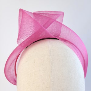 Dark Pink Crinoline Knot Headband, Dark Pink Fascinator Headband, Dark ...