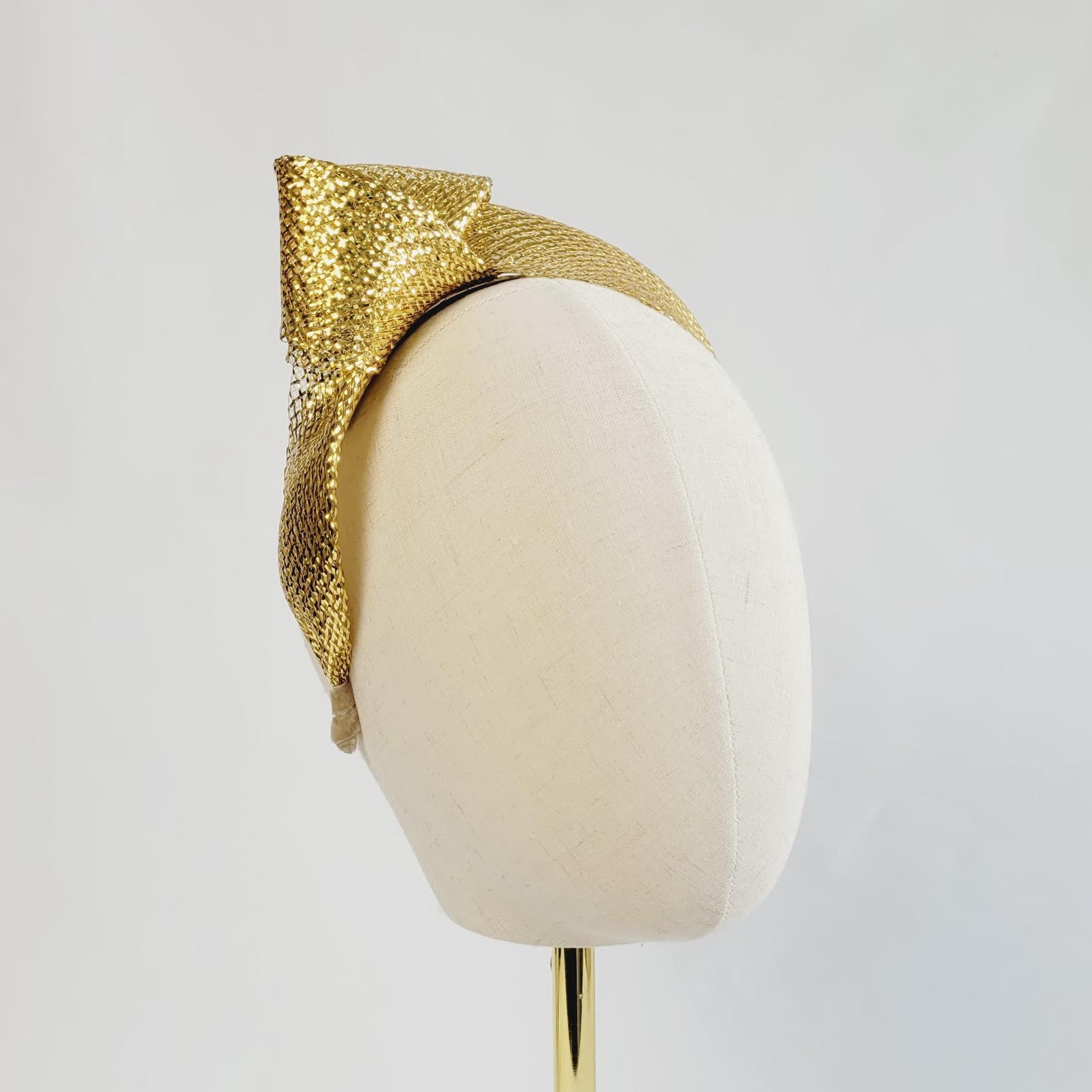 Metallic Gold Contemporary Fascinator, Modern Maximalist Occasion ...