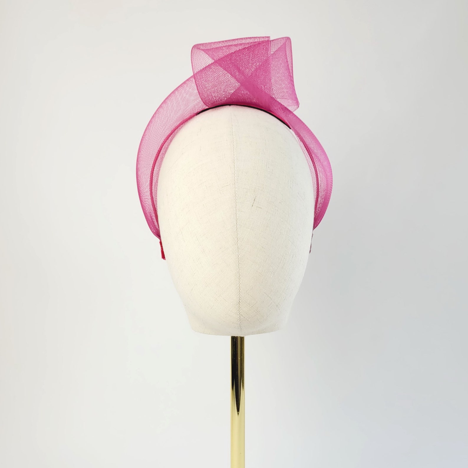 Dark Pink Crinoline Knot Headband, Dark Pink Fascinator Headband, Dark ...