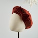 Russet Red Wool Felt Beret Hat With Russet Velvet Ribbon Bow, Russet ...