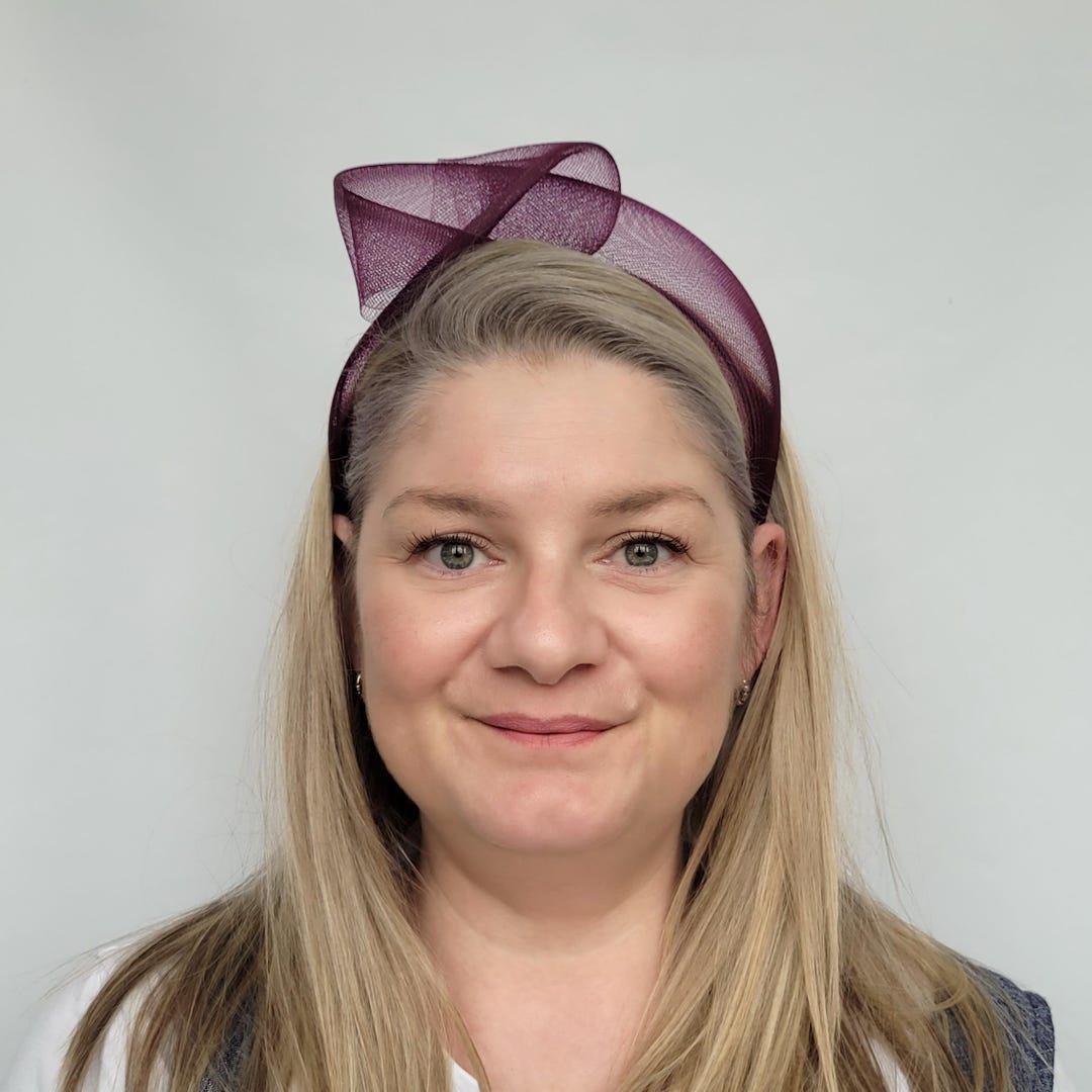 Plum Purple Crinoline Knot Headband, Purple Fascinator Headband, Purple ...