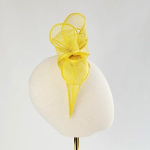 Yellow Sinamay Loop Fascinator, Yellow Wedding Fascinator, Yellow ...