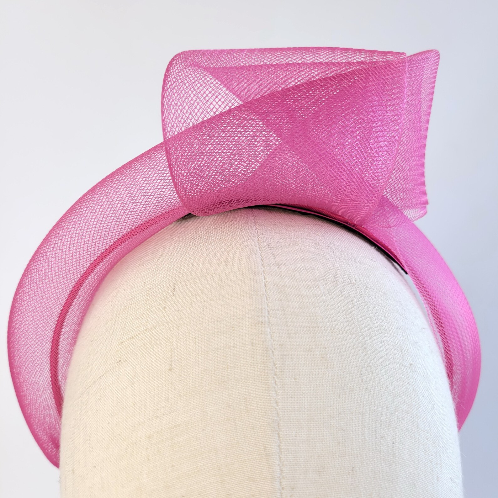 Dark Pink Crinoline Knot Headband, Dark Pink Fascinator Headband, Dark ...