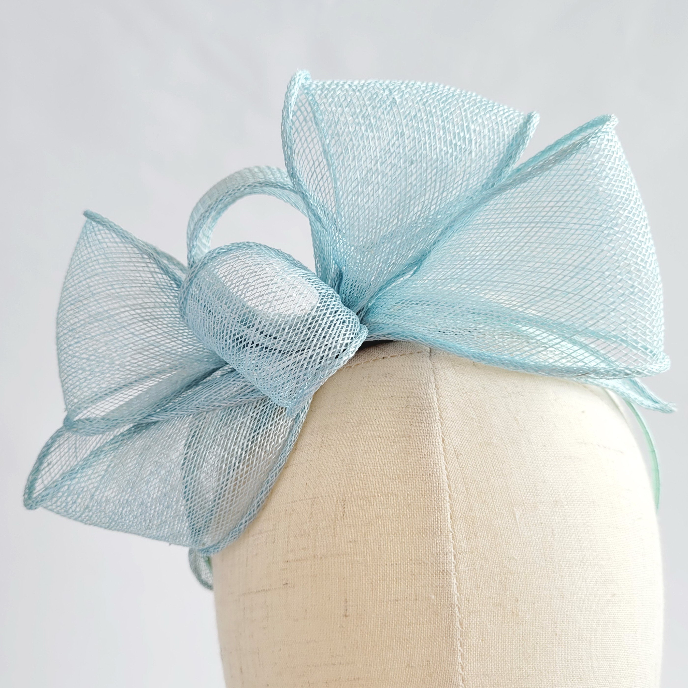 Aqua Blue Sinamay Loop Fascinator, Aqua Blue Wedding Fascinator, Aqua ...