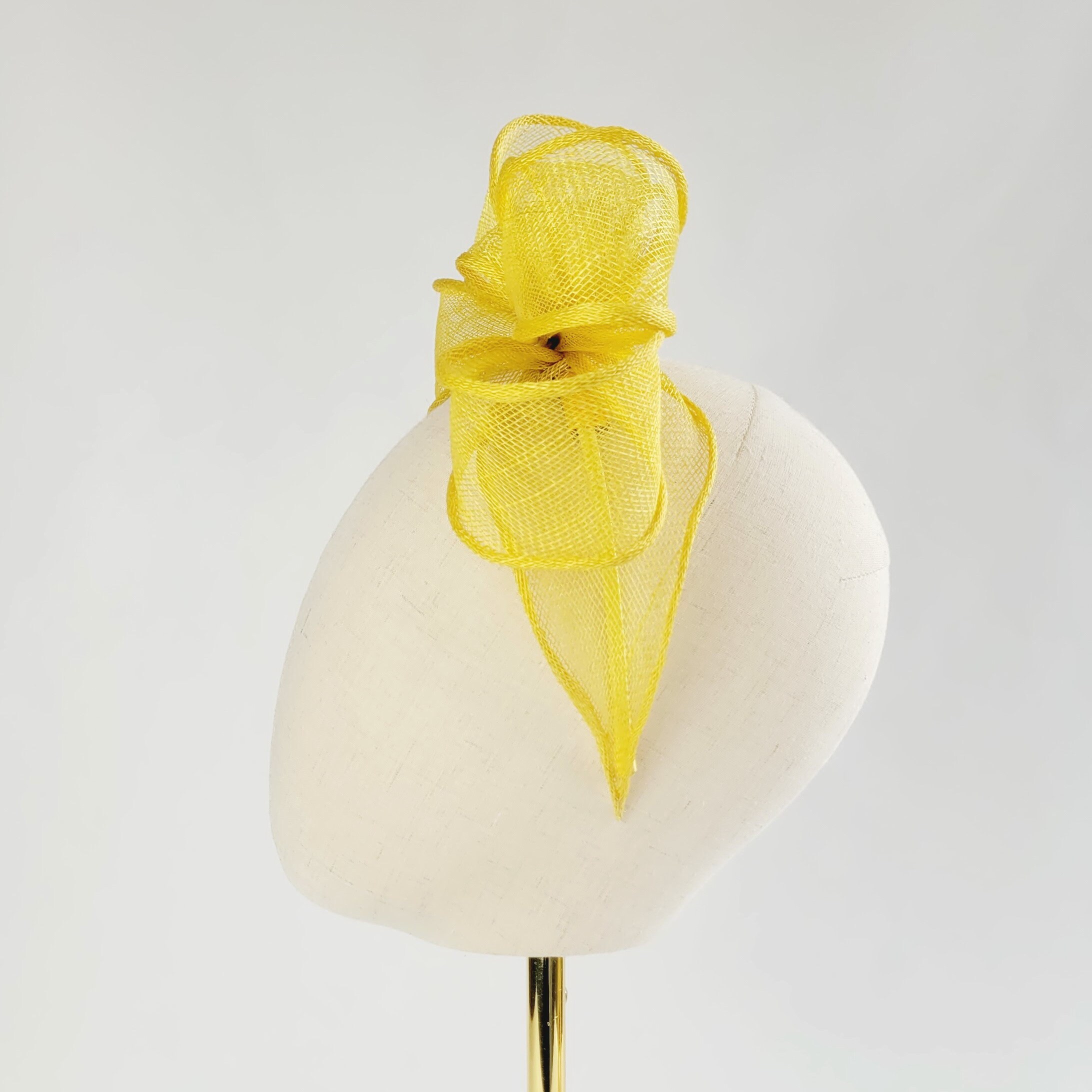 Yellow Sinamay Loop Fascinator, Yellow Wedding Fascinator, Yellow ...