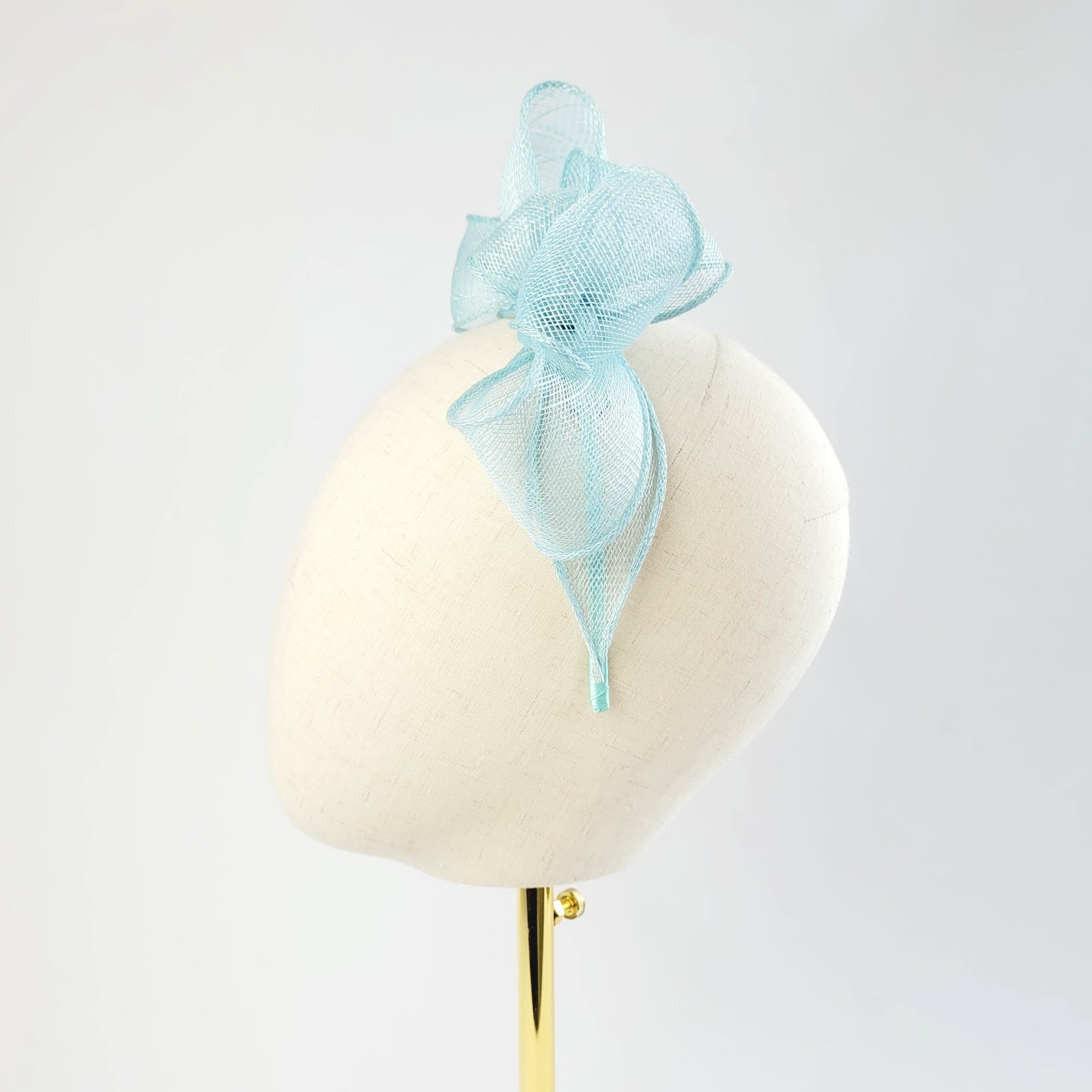 Aqua Blue Sinamay Loop Fascinator, Aqua Blue Wedding Fascinator, Aqua ...