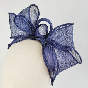 Navy Blue Sinamay Loop Fascinator, Navy Wedding Fascinator, Navy ...