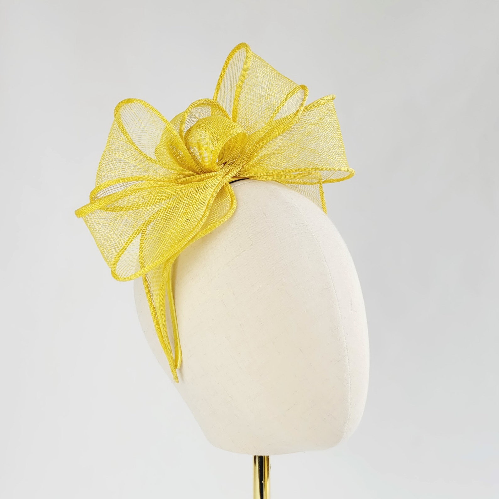 Yellow Sinamay Loop Fascinator, Yellow Wedding Fascinator, Yellow ...