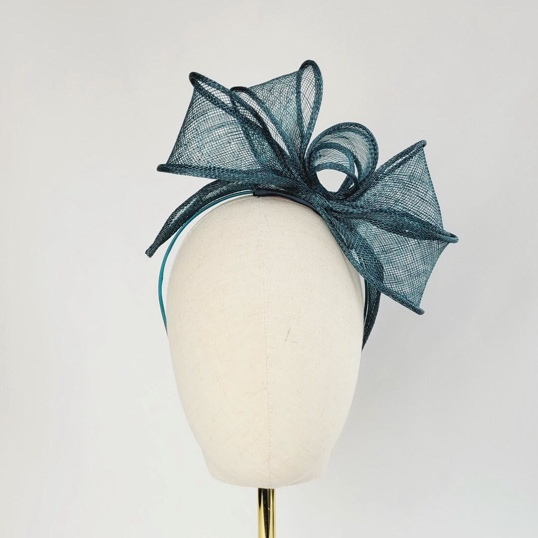 Teal Sinamay Loop Fascinator, Teal Wedding Fascinator, Teal Statement ...