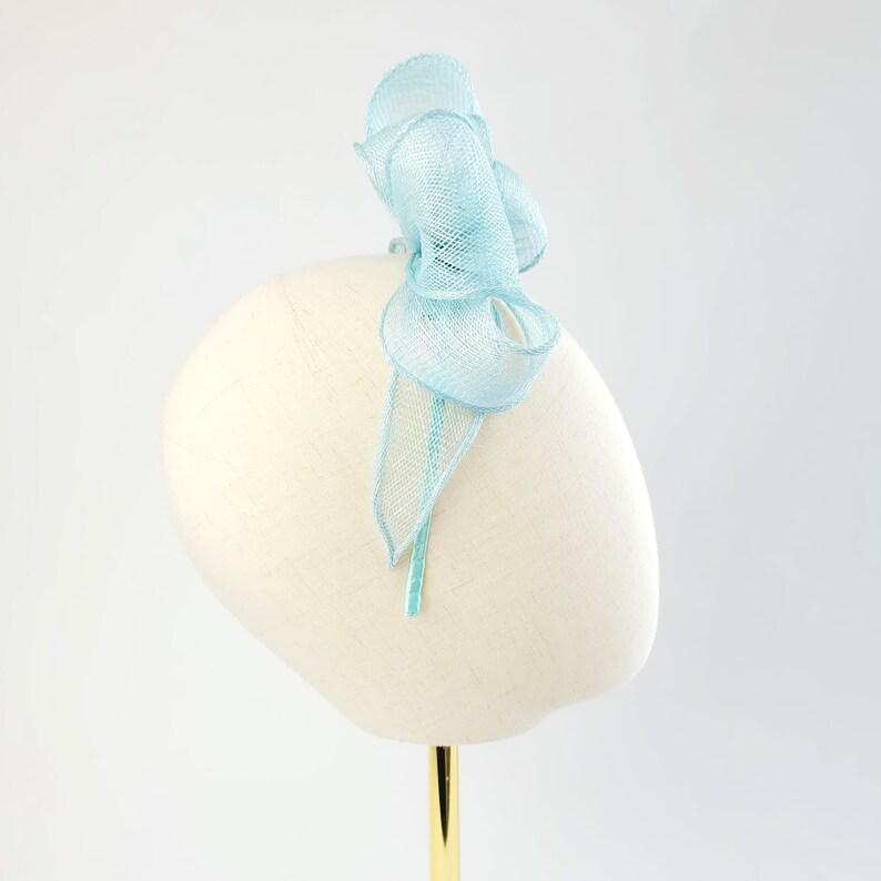 Aqua Blue Sinamay Loop Fascinator, Aqua Blue Wedding Fascinator, Aqua ...