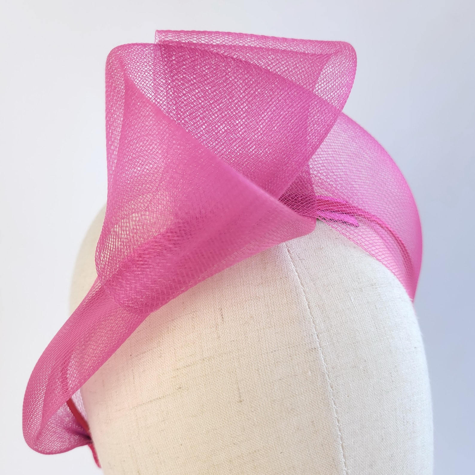 Dark Pink Crinoline Knot Headband, Dark Pink Fascinator Headband, Dark ...