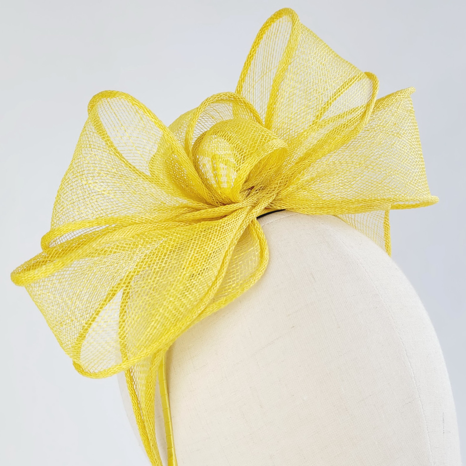 Yellow Sinamay Loop Fascinator, Yellow Wedding Fascinator, Yellow ...
