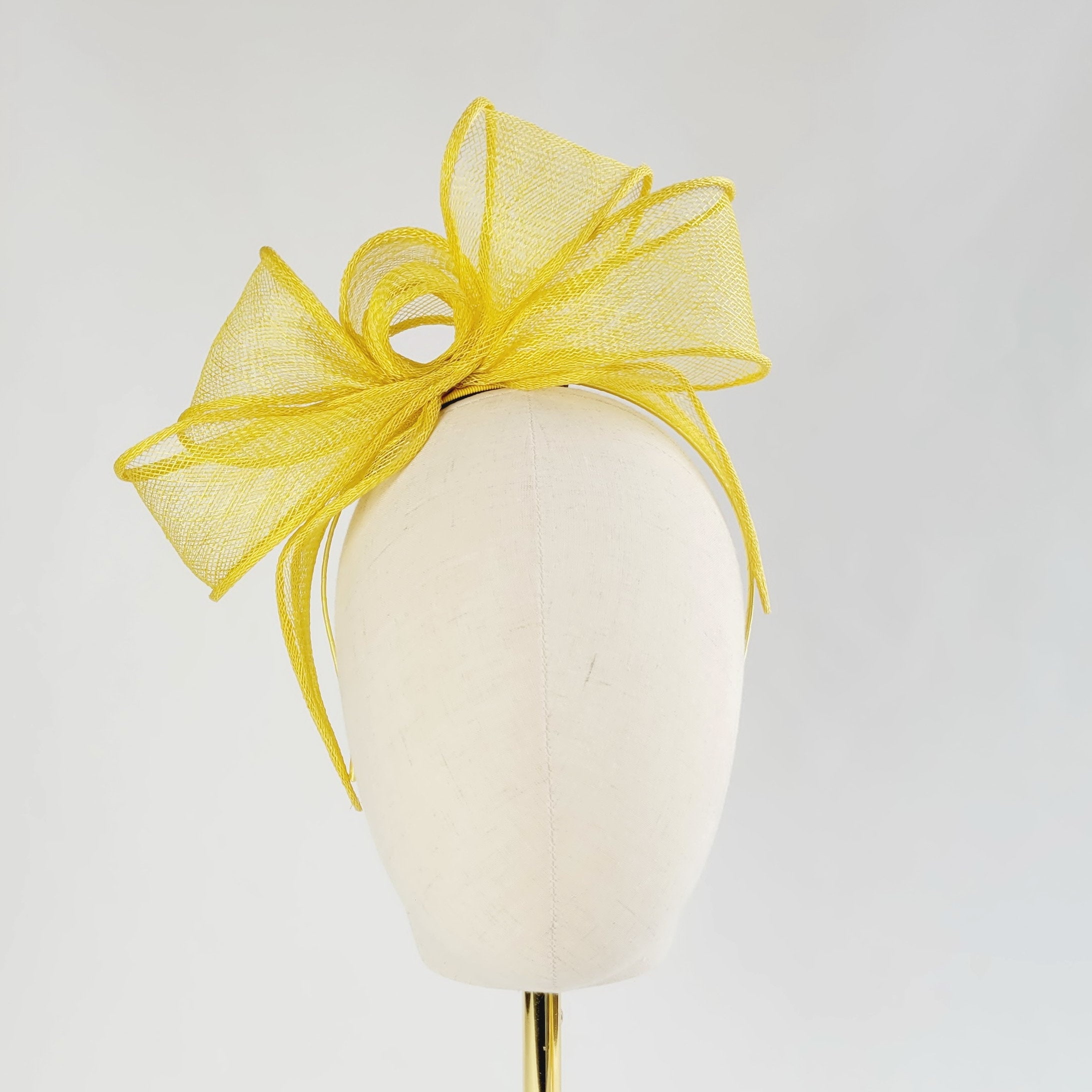 Yellow Sinamay Loop Fascinator, Yellow Wedding Fascinator, Yellow ...