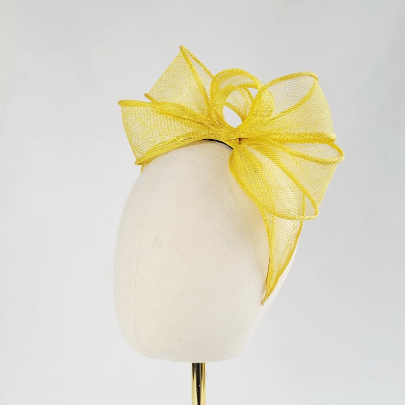 Yellow Sinamay Loop Fascinator, Yellow Wedding Fascinator, Yellow ...