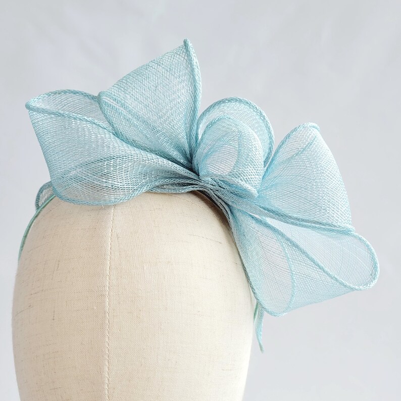 Aqua Blue Sinamay Loop Fascinator, Aqua Blue Wedding Fascinator, Aqua ...
