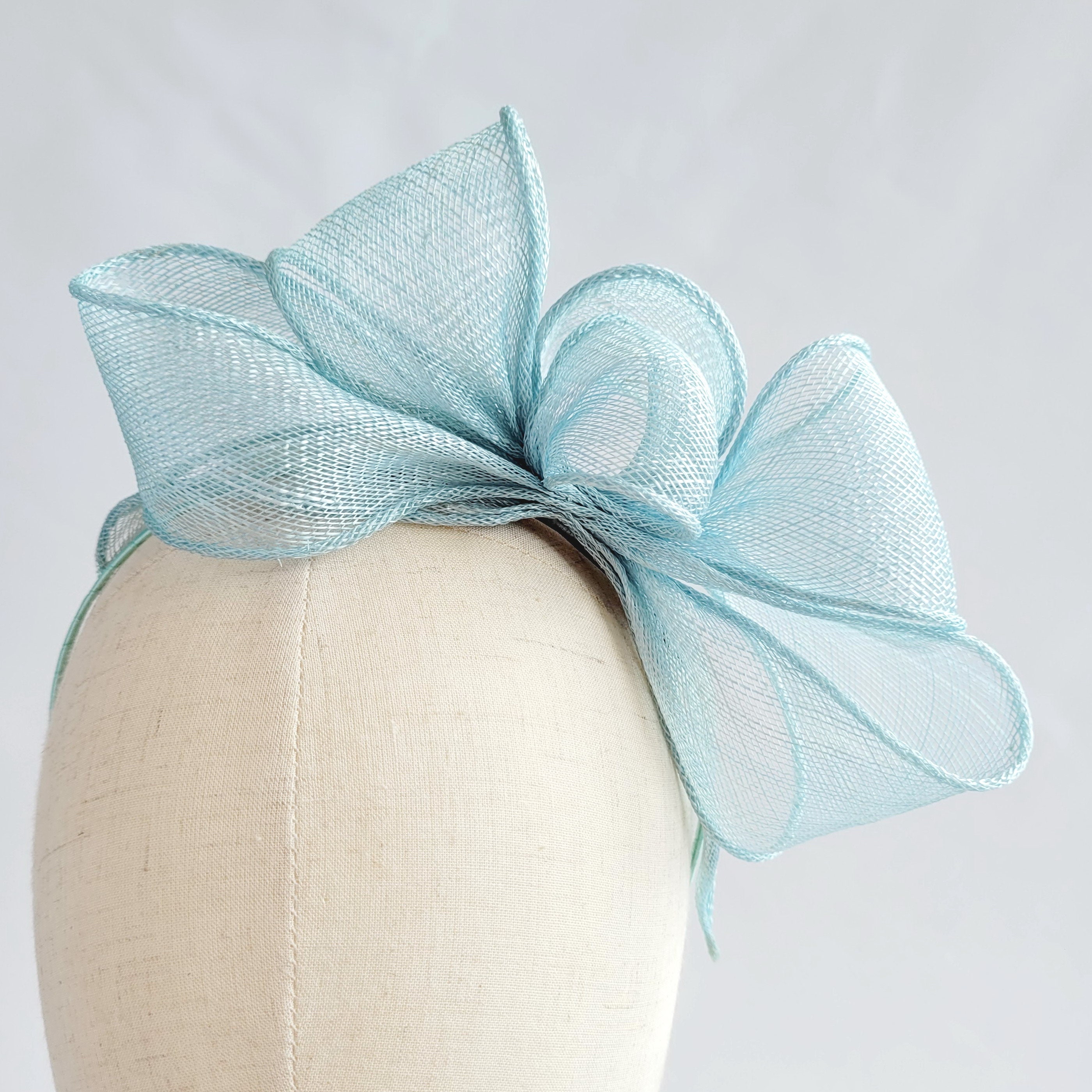 Aqua Blue Sinamay Loop Fascinator, Aqua Blue Wedding Fascinator, Aqua ...