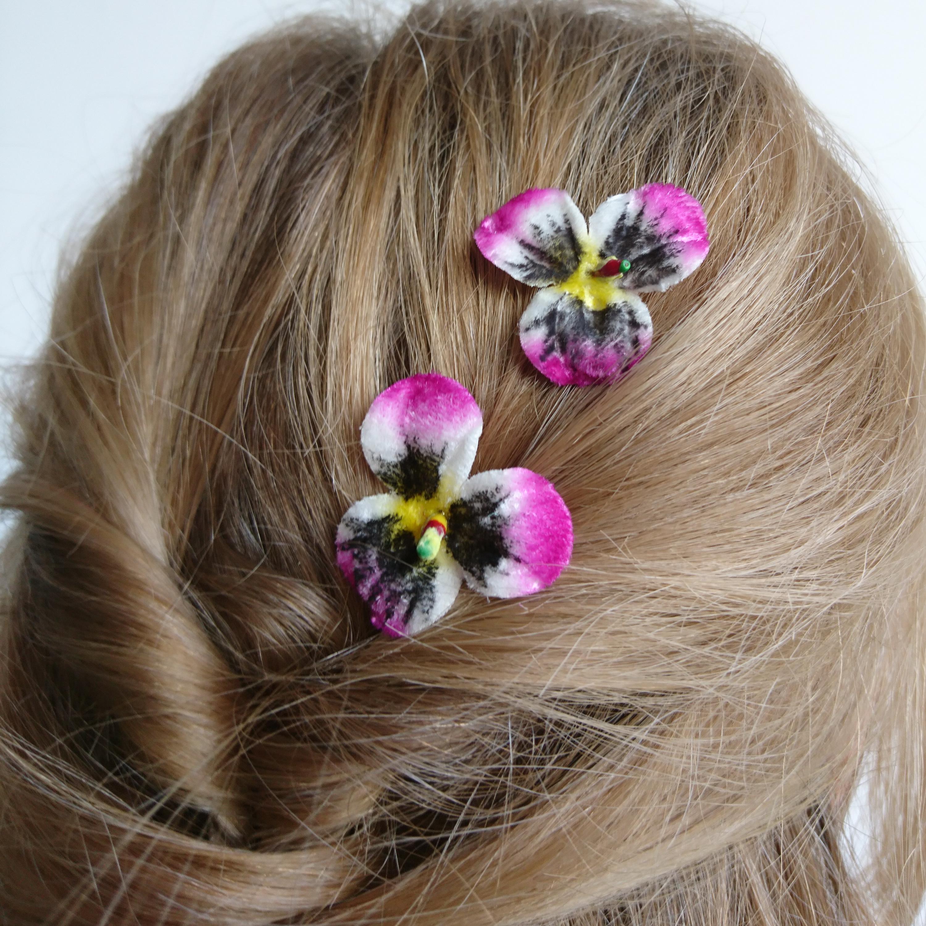 Ruby Red Flower Hair Grips, Red Flower Hair Pins, Red Flower Hair Clips ...