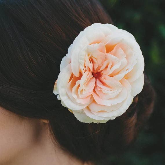 Buy Peach Rose Flower Hair Clip Peach Vintage Style Rose Hair Flower Peach Rose Hair Accessory Online in India Etsy
