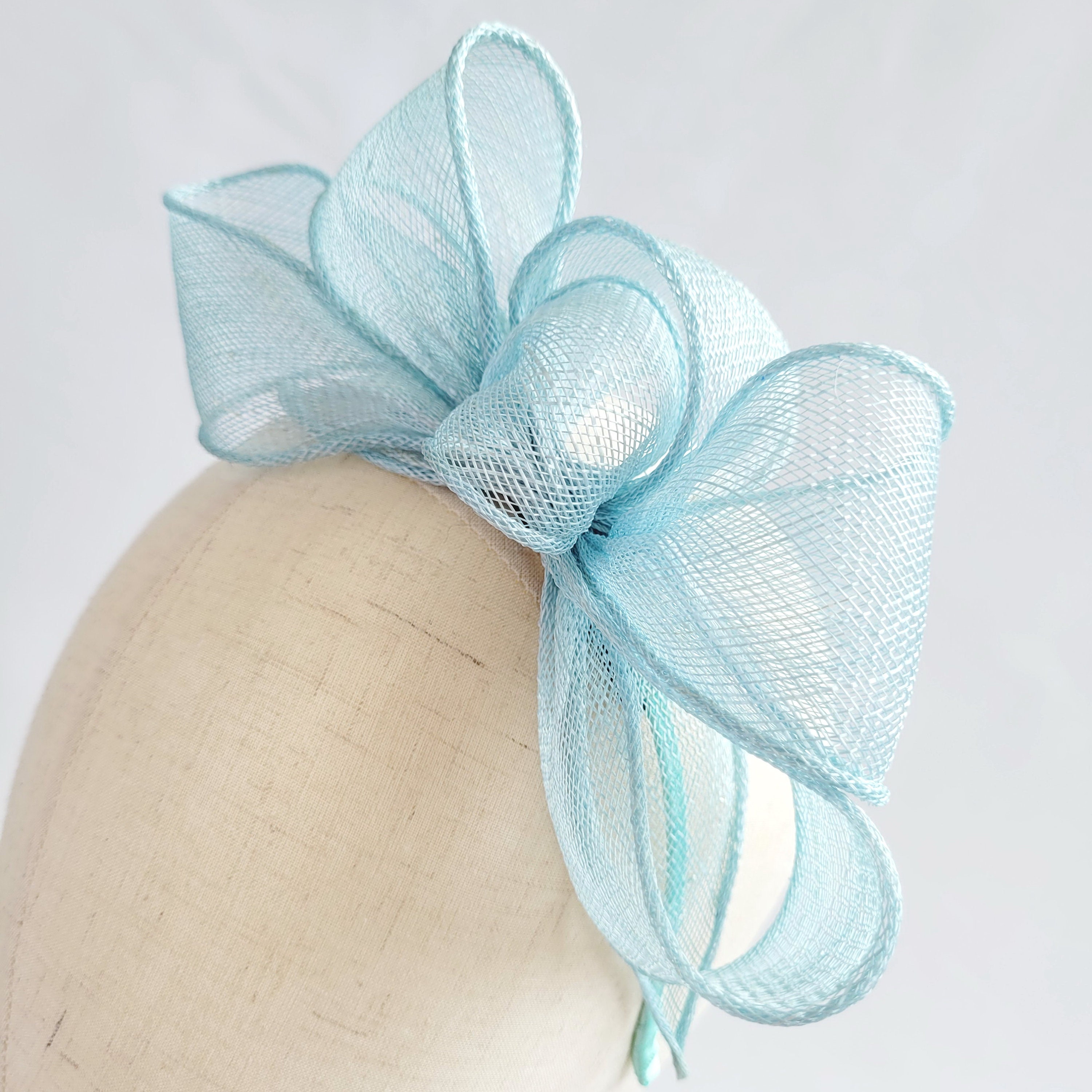 Aqua Blue Sinamay Loop Fascinator, Aqua Blue Wedding Fascinator, Aqua ...