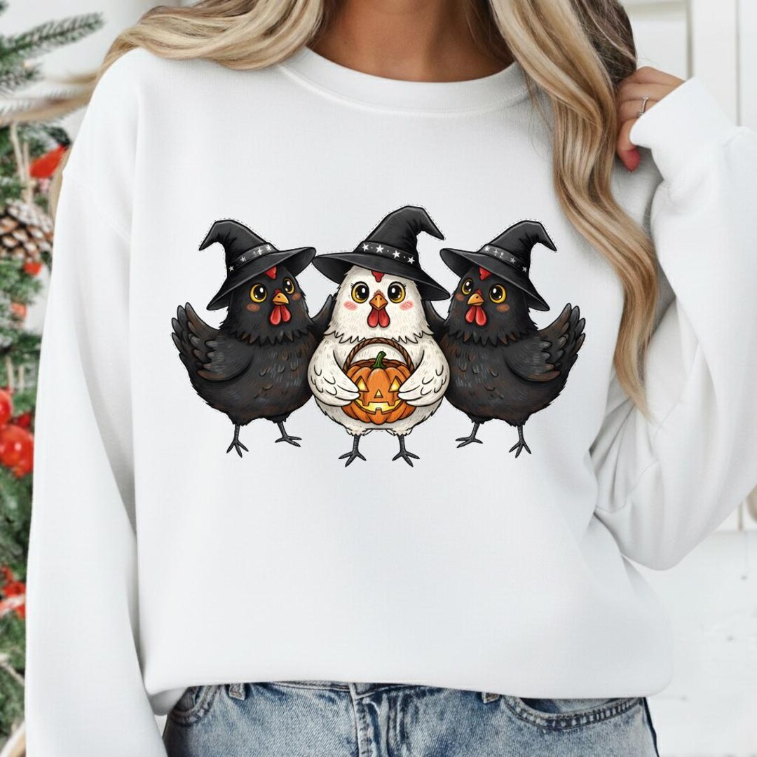 Witch Chicken Trio, Fall Halloween PNG, Spooky Season Digital Design - Etsy