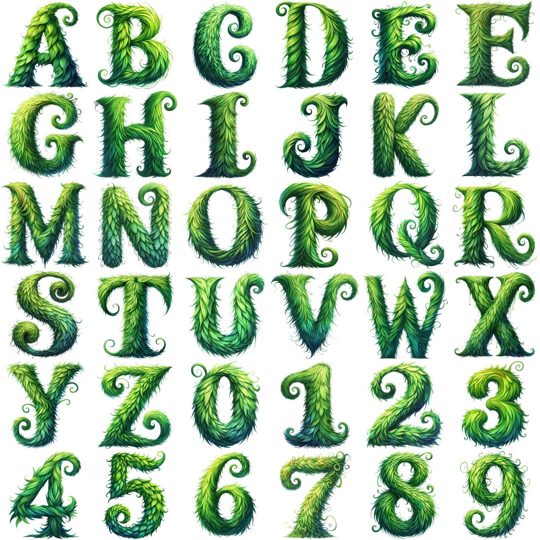 Grinch Alphabet PNG | Grinch Christmas Letters & Numbers | Holiday Font ...