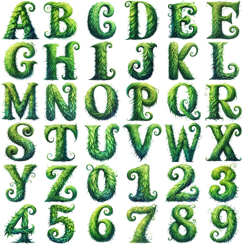 Grinch Alphabet PNG | Grinch Christmas Letters & Numbers | Holiday Font ...