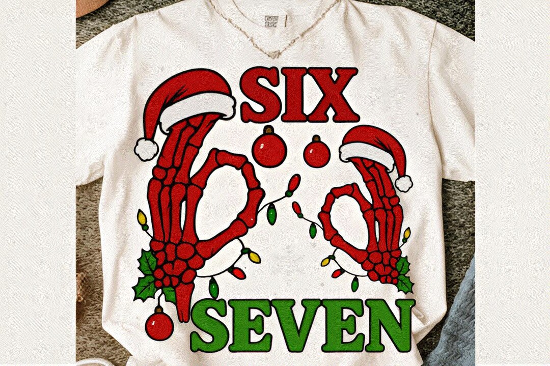 Noël drôle Six Seven Meme PNG | Mean Guy viral 6 7 PNG | Conception de ...
