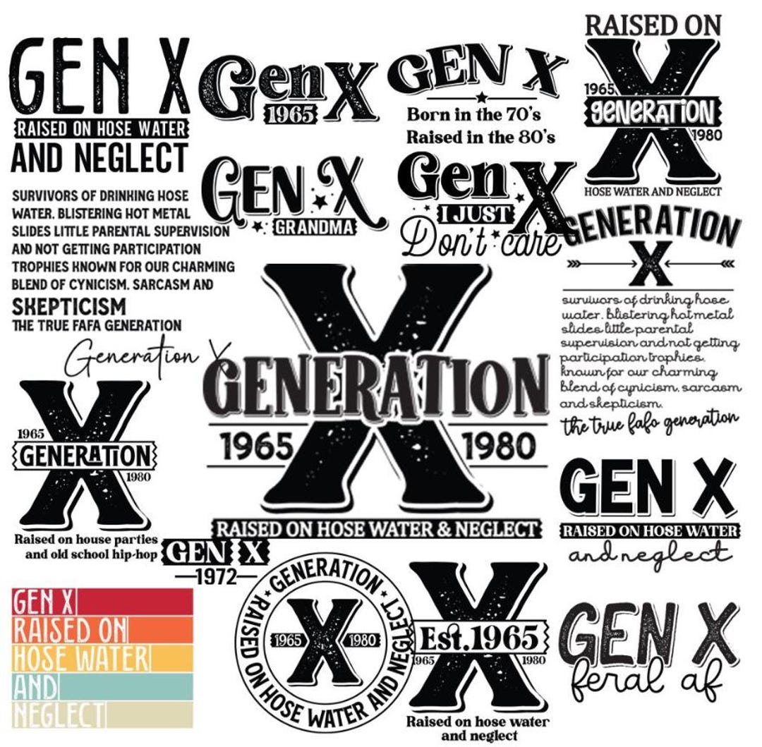 Generation X SVG Bundle | Funny Gen X Shirt Designs | 80s-inspired SVG ...
