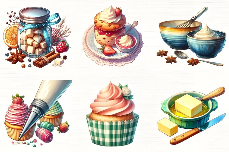Lot de cliparts de cuisine | PNG pour la cuisine et la pâtisserie ...