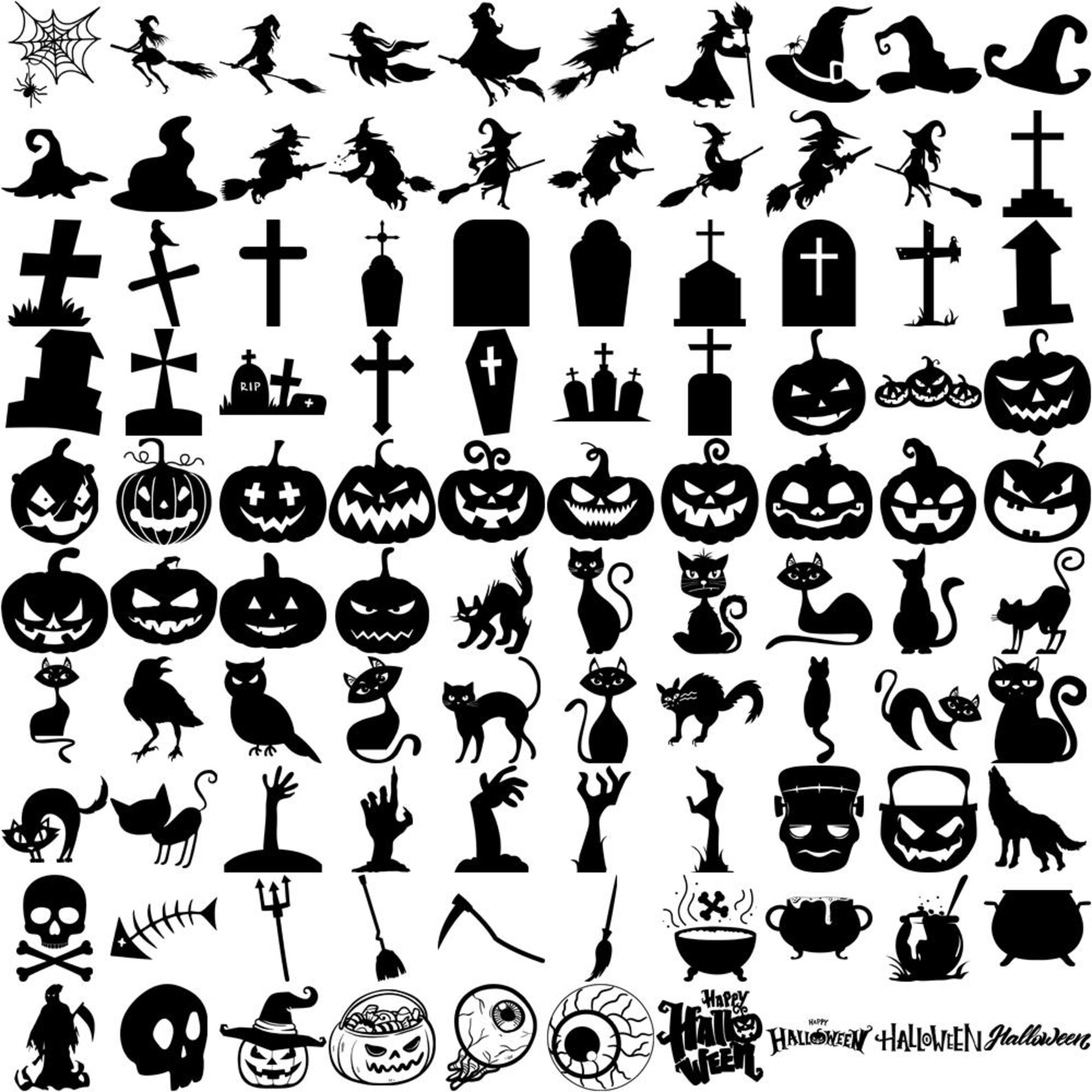 Halloween SVG PNG Bundle | Spooky Season Clipart | Pumpkins, Ghosts ...