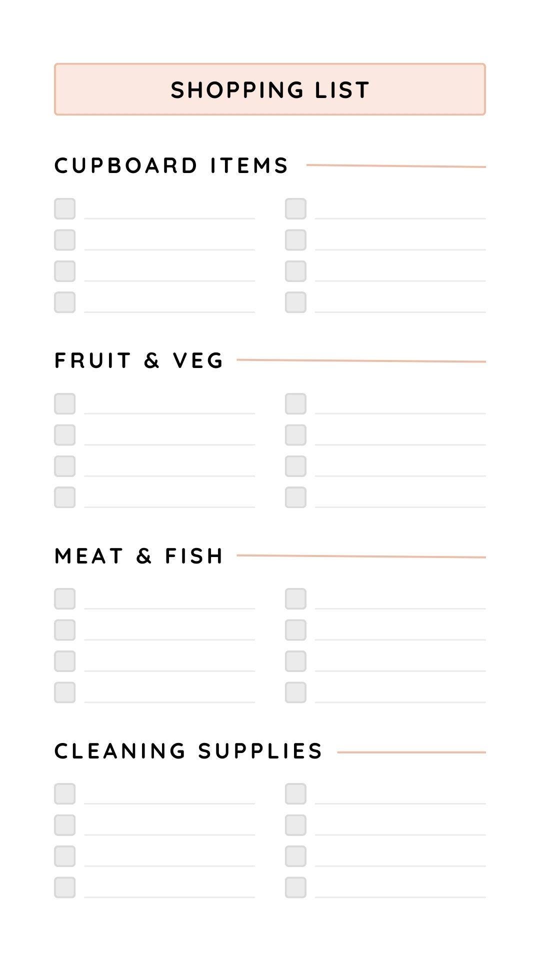 Shopping List Checklist - Etsy